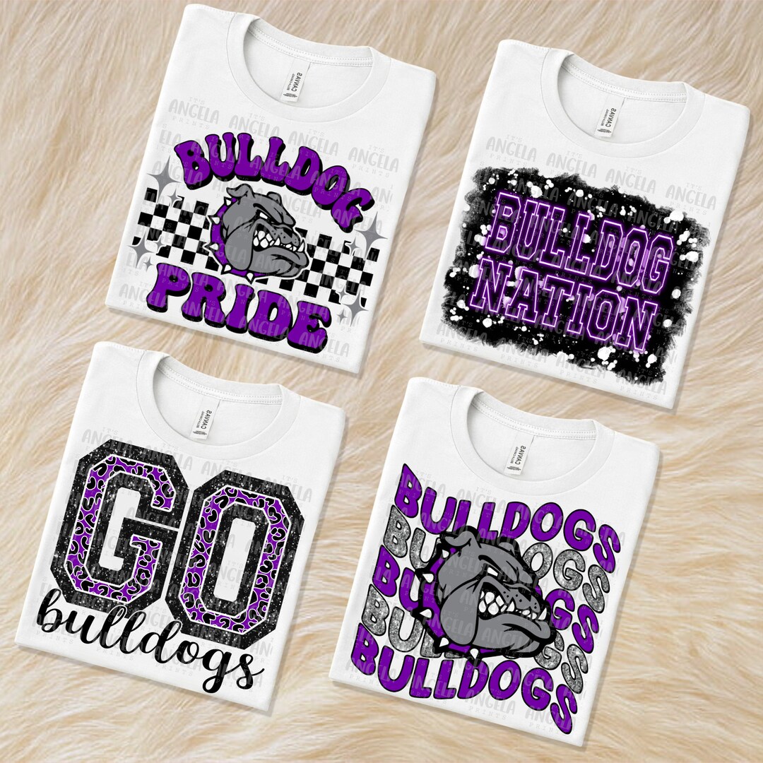 PNG Bundle Bulldogs Purple 4 Designs School Spirit Team Game Day ...