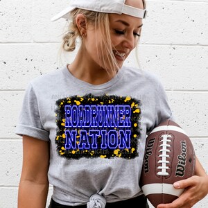 PNG Roadrunner Nation Blue Neon Lights School Spirit Team Custom Mascot ...