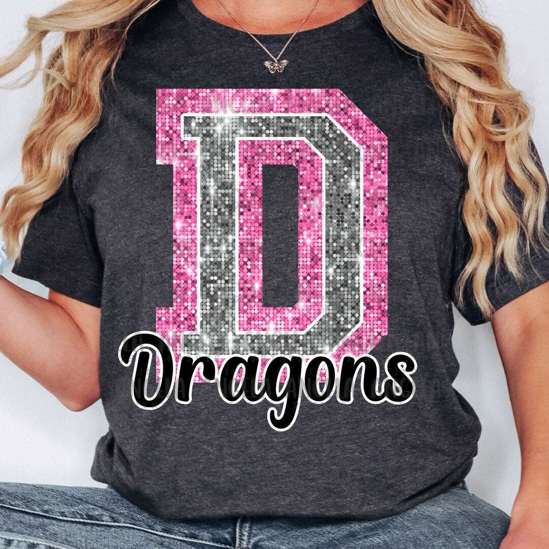 PNG D Dragons Pink Bling Sparkle Glitter School Team Spirit Mascot ...