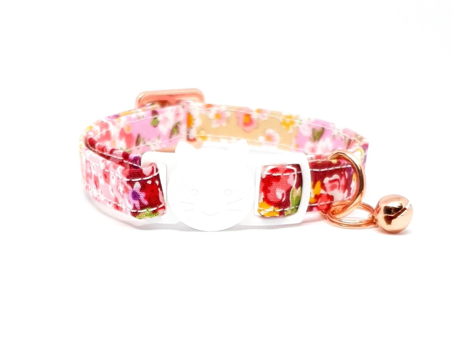 Pink Floral Print Cat Collar Printed Cat Collar Kitten Cat - Etsy