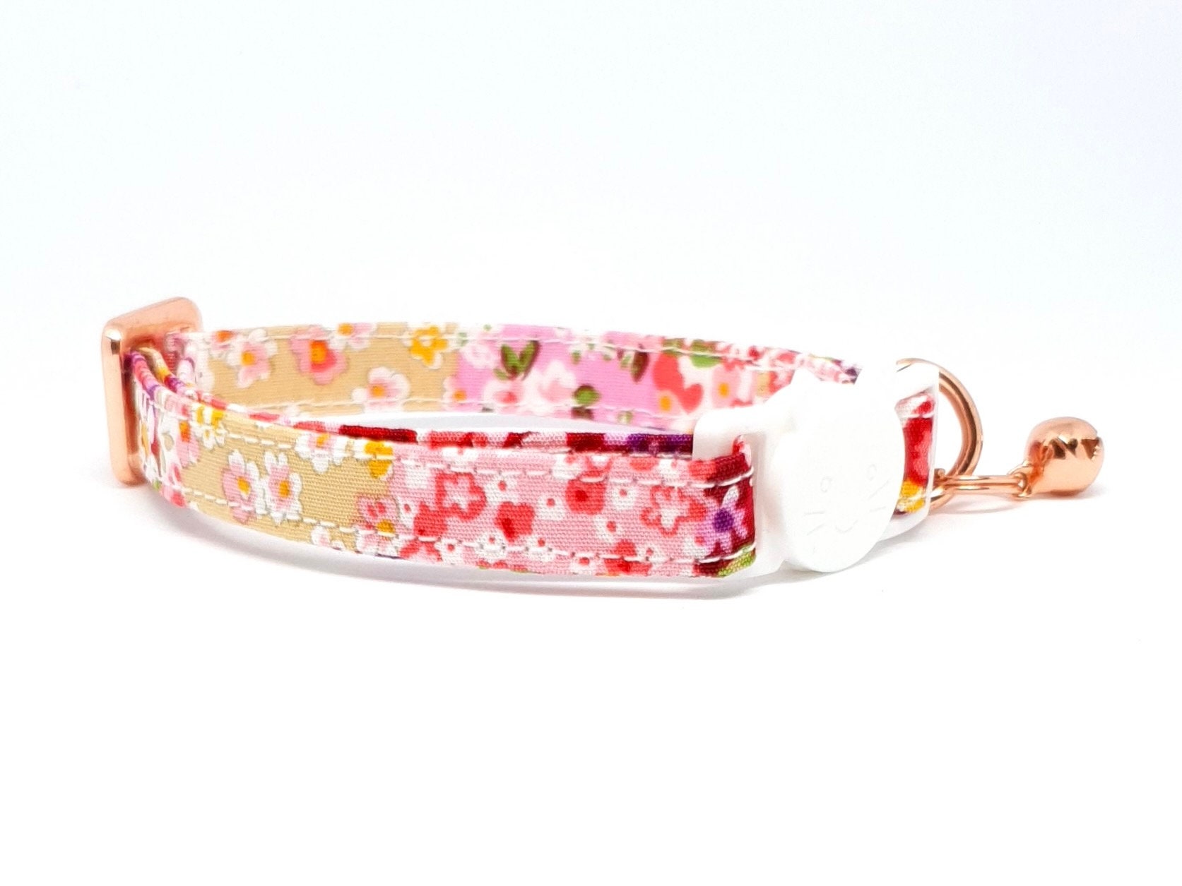 Pink Floral Print Cat Collar Printed Cat Collar Kitten Cat - Etsy