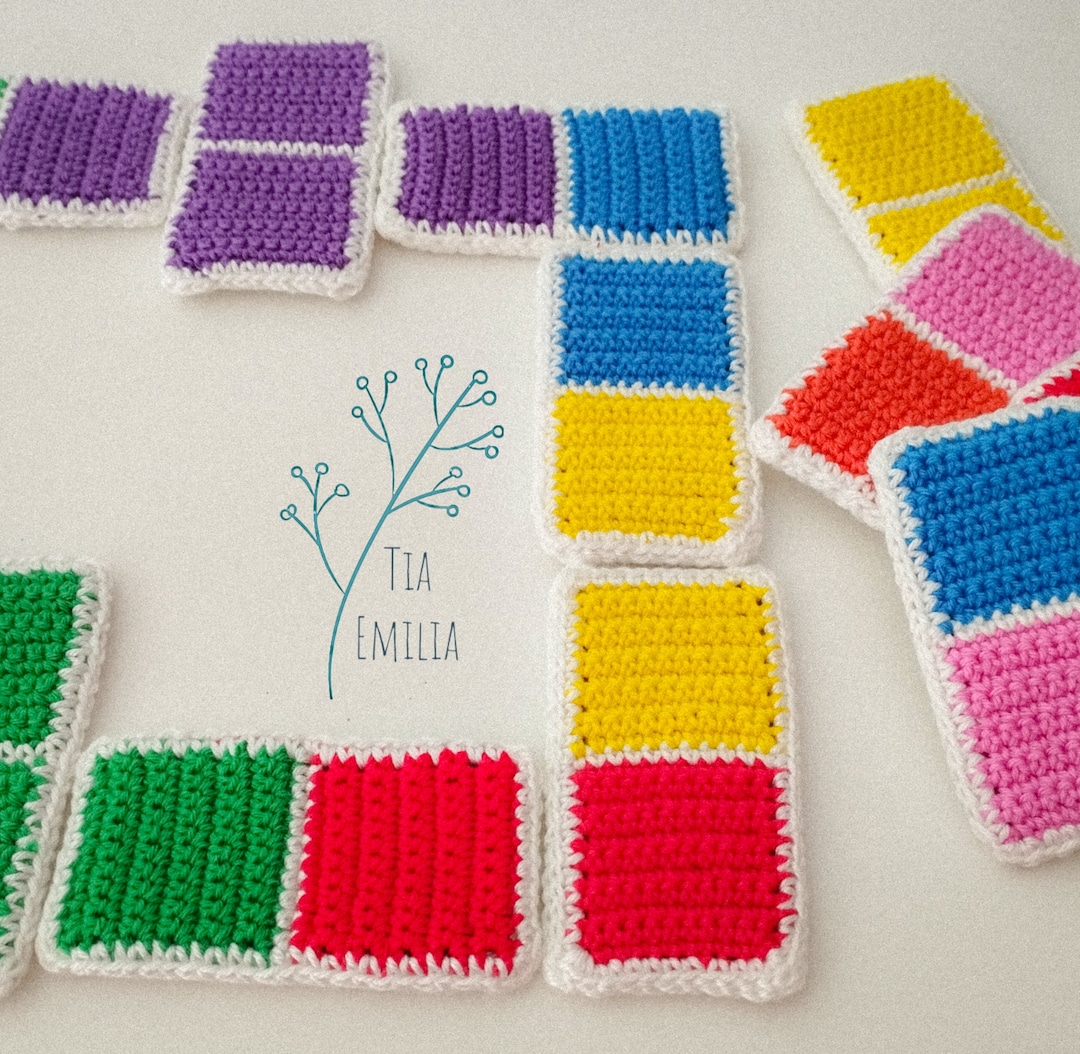 Colorful Crochet Domino Pattern, Unique Strategy Game Crochet Design ...