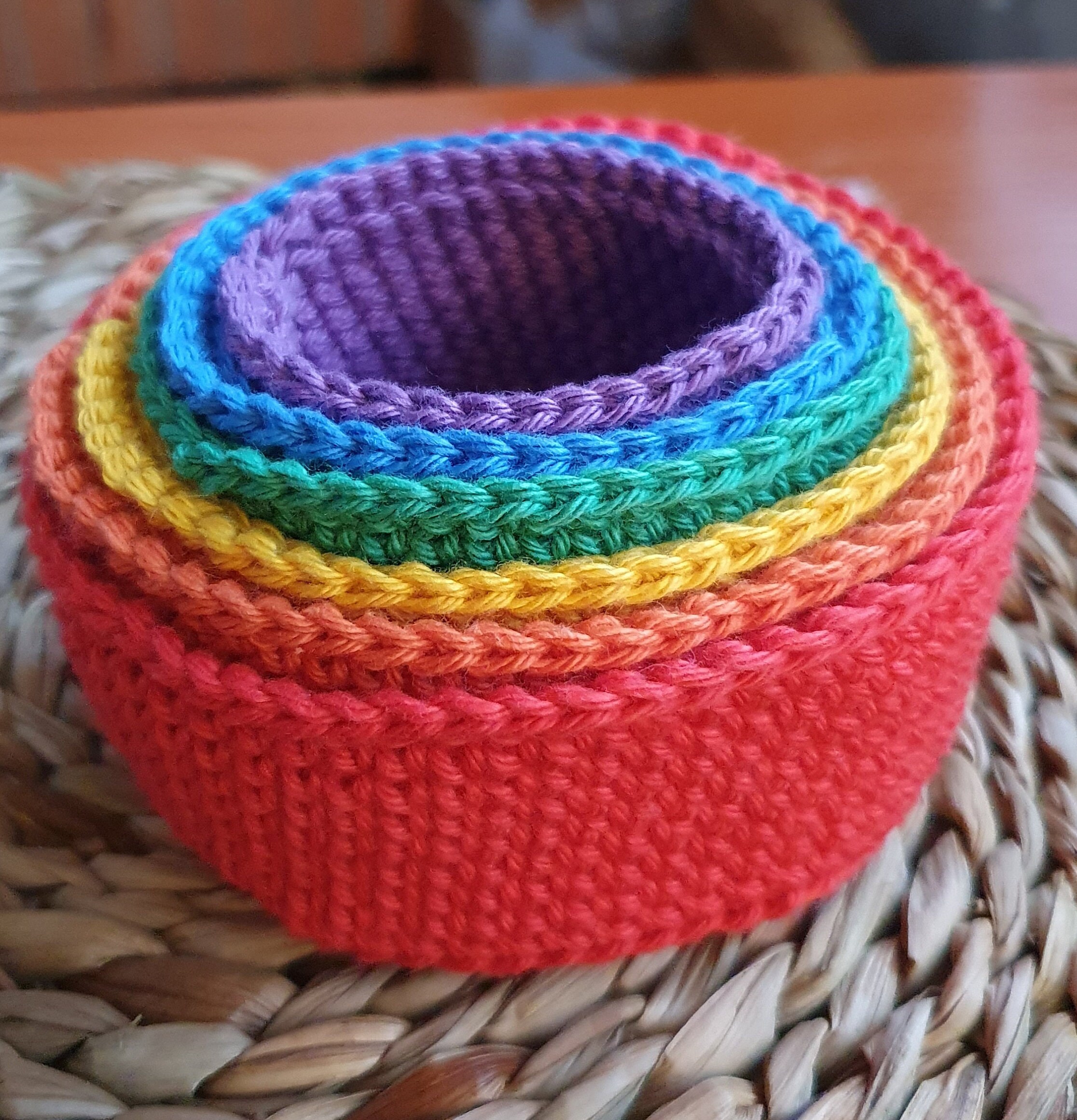 Crochet Montessori Nested Baskets Rainbow Crochet Montessori - Etsy
