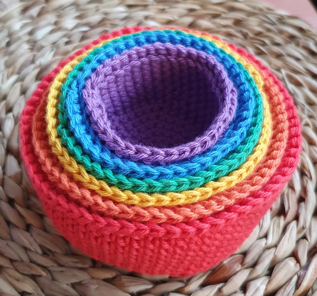 Crochet Montessori Nested Baskets Rainbow Crochet Montessori - Etsy