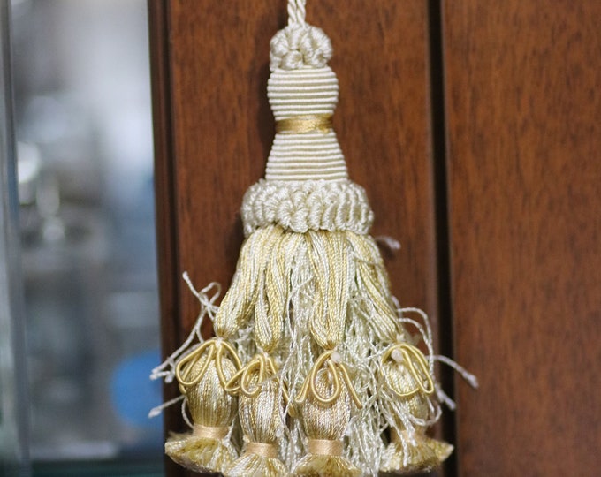 Vintage European Key Tassel , Cream Gold Key Tassel , Cream Gold ...