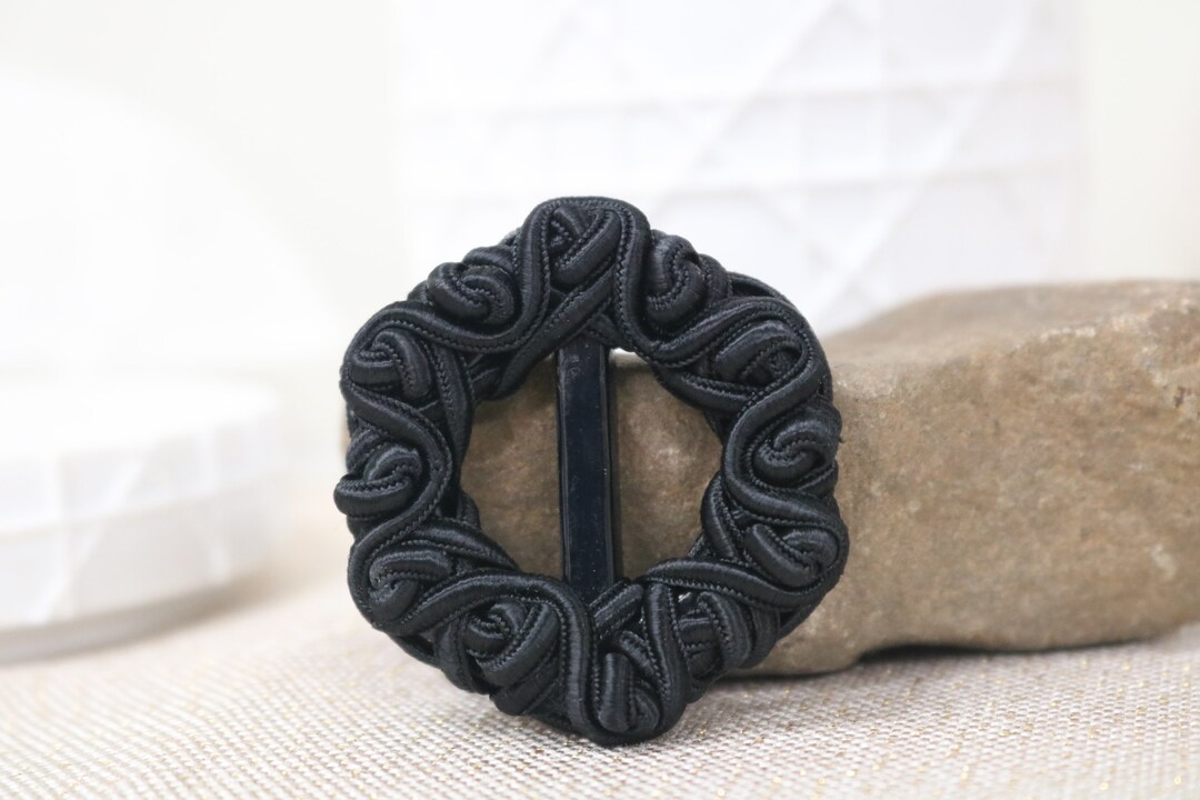 Vintage European Fabric Design Buckle. / Black Fabric Belt Buckle ...