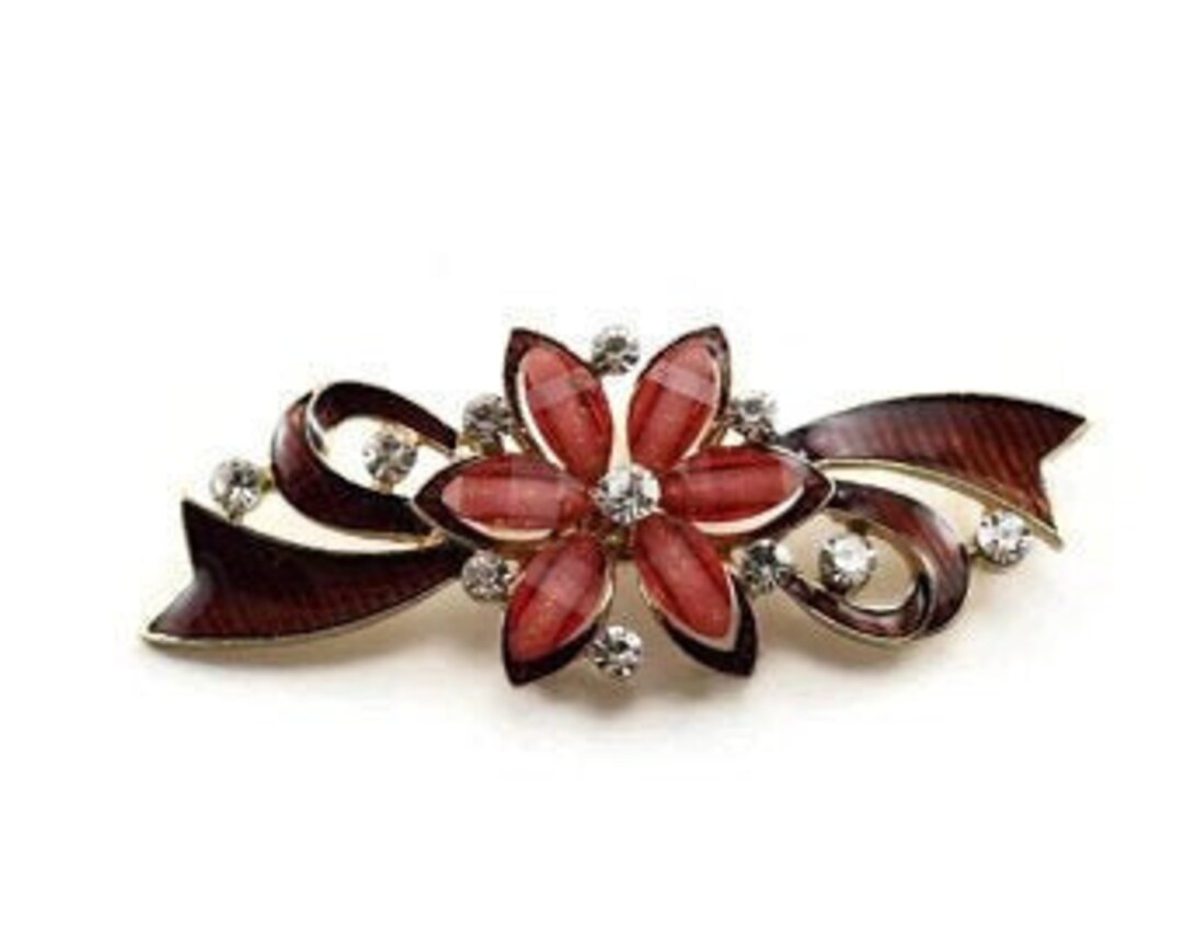 Coral - Brown Frog Closure / Sewing Closure / Metal Rhinestone Closure ...