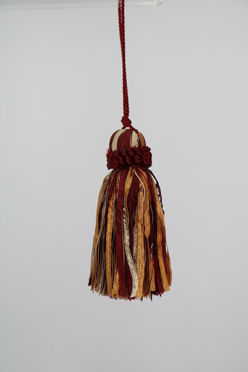 Vintage Handmade European - Key Tassel / READ DESCRIPTION / Maroon ...