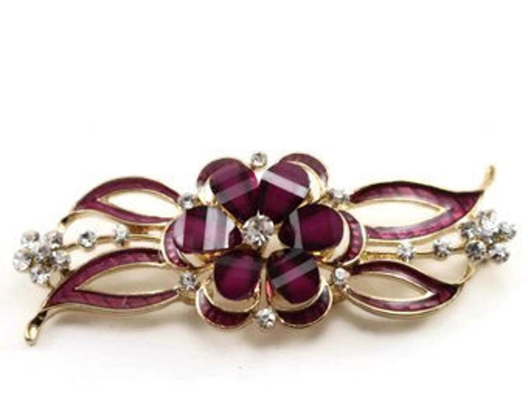 Plum - Purple Frog Closure / Sewing Closure / Metal Rhinestone Closure ...