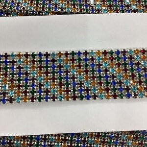 Rare Vintage Swarovski Rhinestone Trimming / by the Yard / Multi Color ...