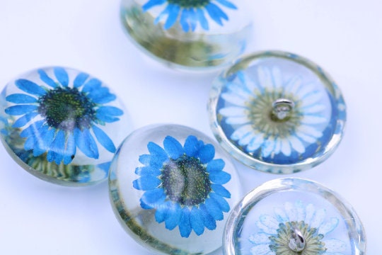 Pink Pressed Flower Button / Pink Floral Button / Made in - Etsy