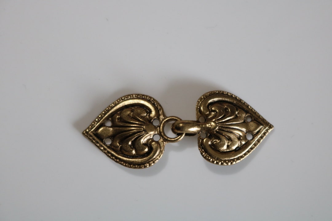 Vintage European Gold Metal Frog Closure / Norwegian Sweater Clasps ...