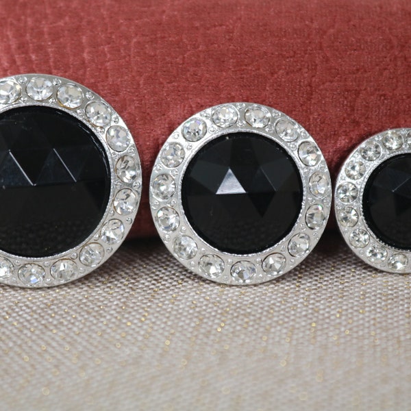 Black Rhinestone Buttons - Etsy