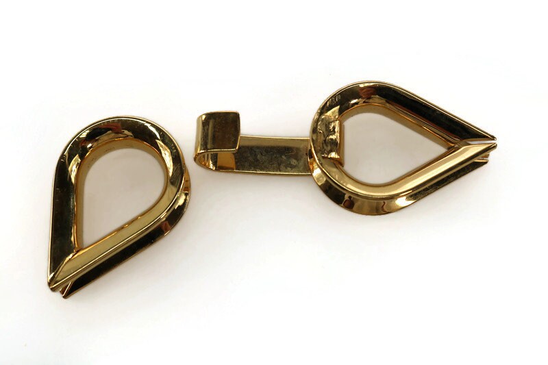 Vintage Heavy Duty Gold Metal Frog Closure / READ DESCRIPTION / Buckle ...