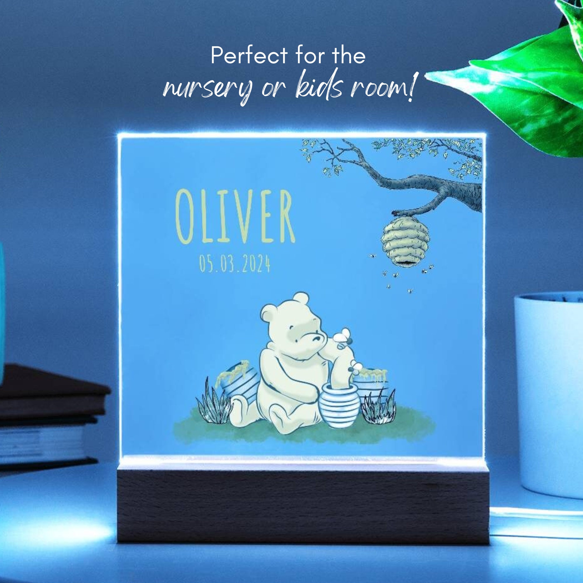 Custom Name Night Light Winnie the Pooh Baby Children Night Light, Girl ...