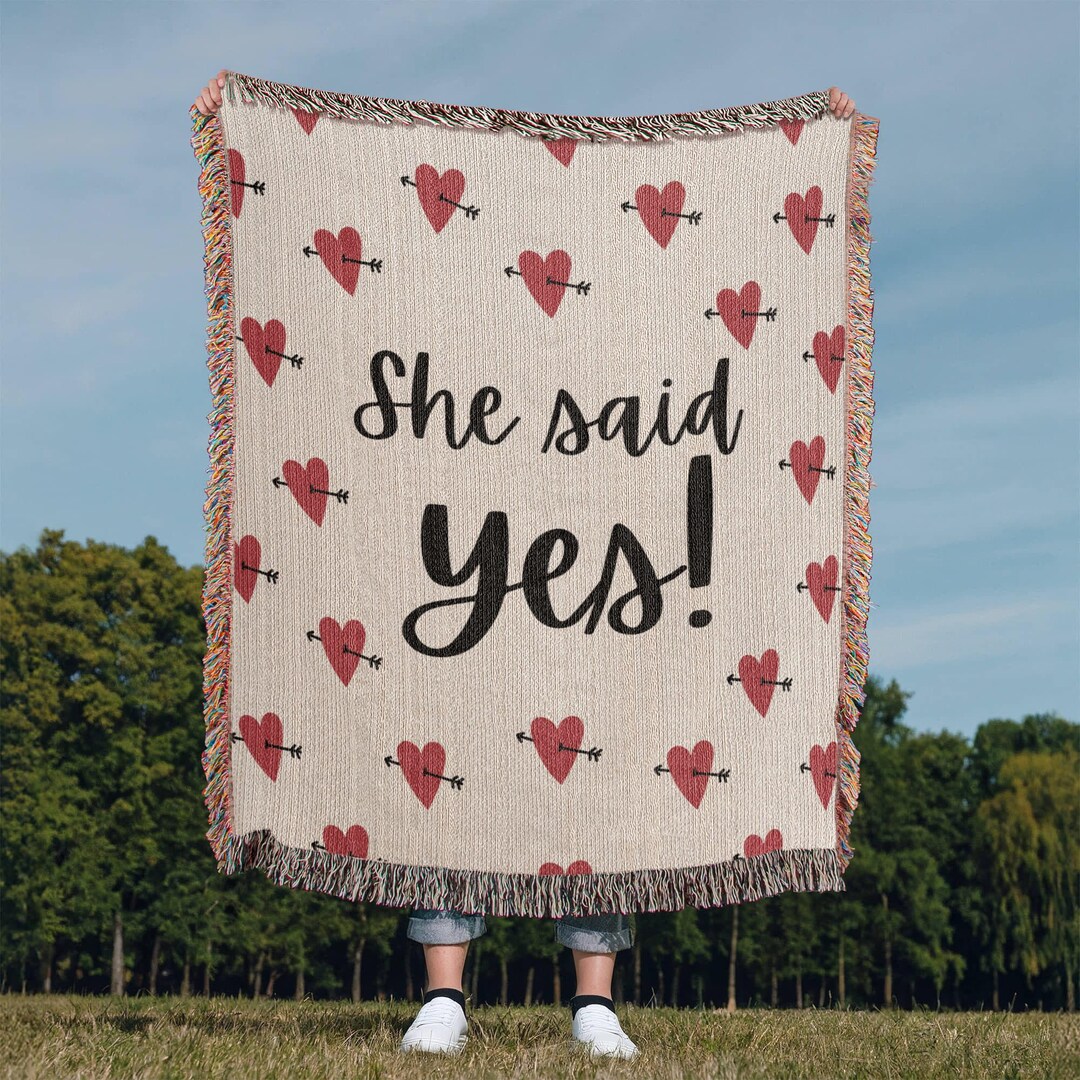 She Said Yes Sign Blanket Ideas Engagement Wedding Decorations Decor ...
