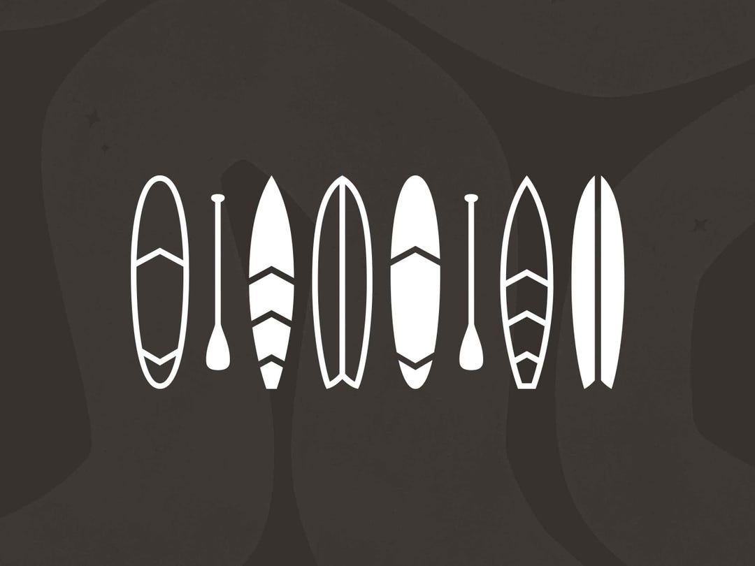 SUP Surfboard Vinyl Decal Sticker, Minimal Surf Laptop Decals, Stand up ...