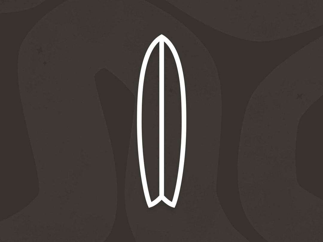 Surfboard Vinyl Decal Sticker, Minimal Laptop Decals, Surfing ...