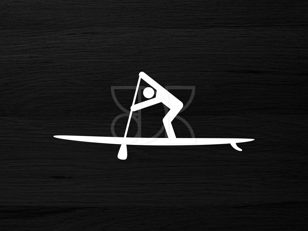 Paddle Board Vinyl Decal Sticker, SUP Silhouette Laptop Decals, Stand ...