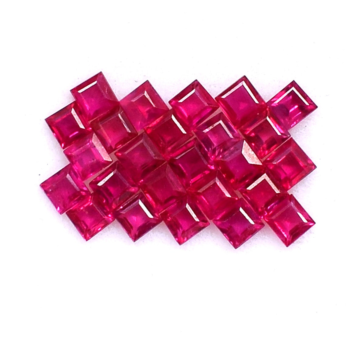 2.00 mm Natural Ruby Square Cut Lot 25 Pcs 2.40 CTS Calibrated | Etsy