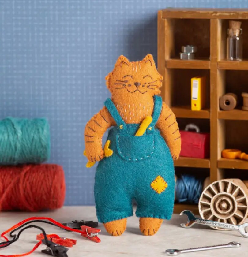 Wool Mix Felt Craft Mini Kits Fox Hen Chicken Cat - Etsy