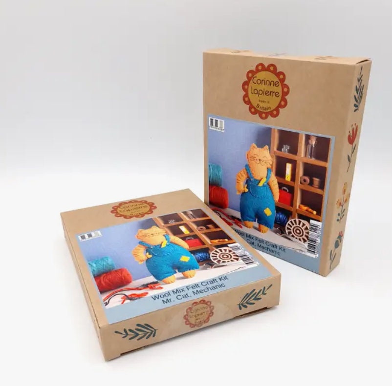 Wool Mix Felt Craft Mini Kits Fox Hen Chicken Cat - Etsy