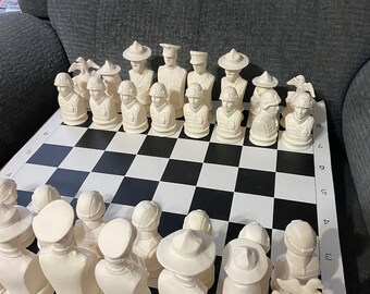 USMC Themed Chess Set Done in Resin Military Chess Set - Etsy