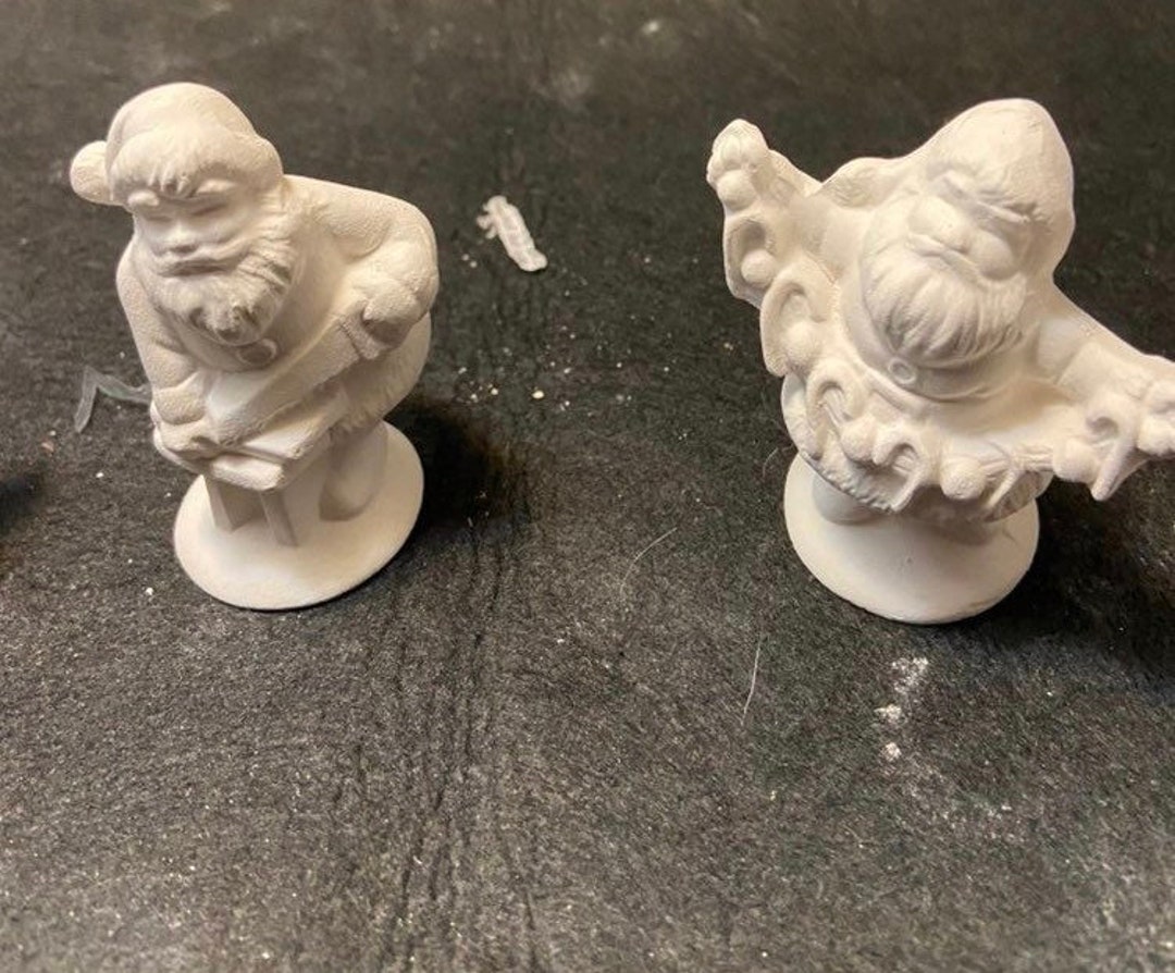 Wee Santa and Reindeer Unpainted Ceramic - Etsy