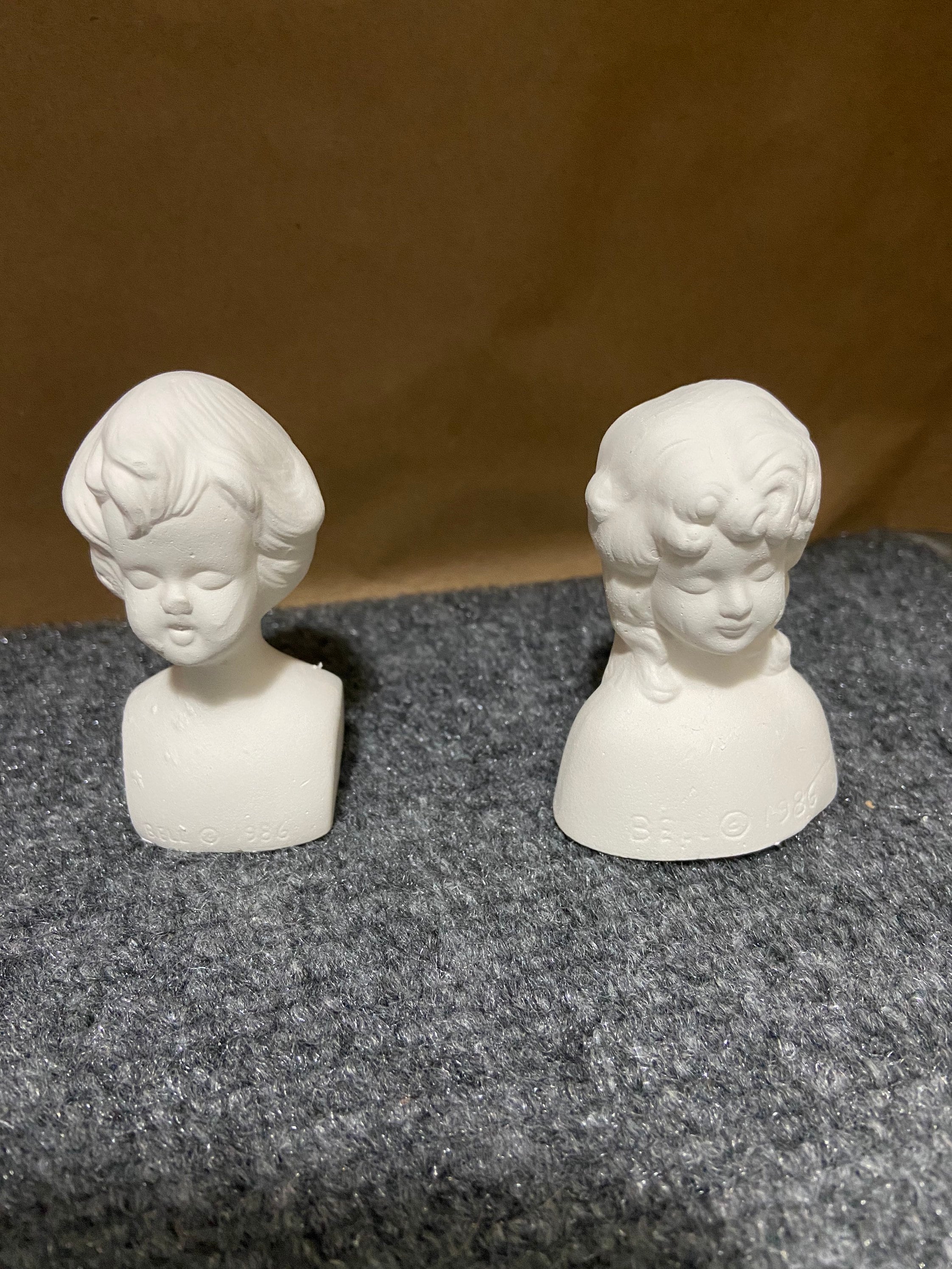 Unpainted Ceramic young lady heads | Etsy