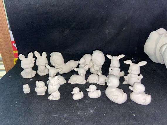 Unpainted Ceramic Small Animal Collection - Etsy