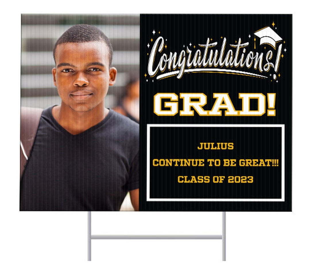 Graduation Yard Sign, Personalized High School College Graduation Sign ...