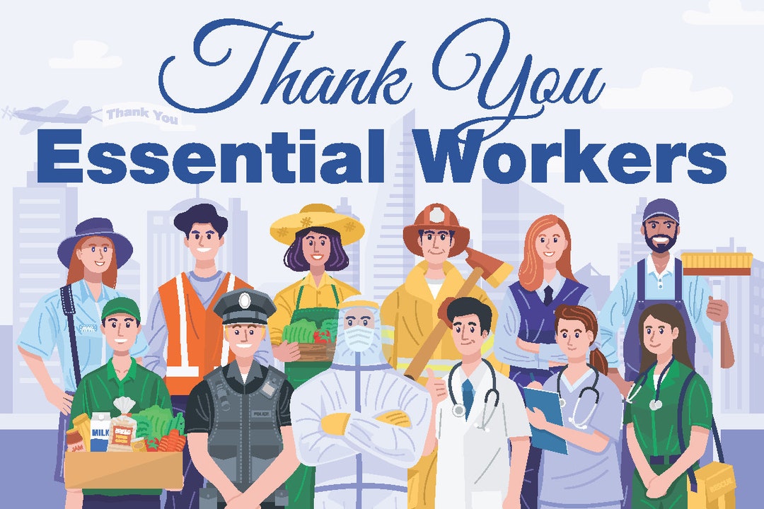 Thank You Essential Workers Bumper Sticker Decal Thank You - Etsy