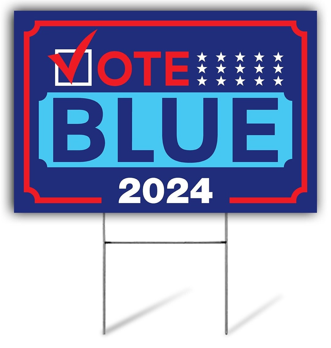 Vote Blue Yard Sign, Vote Democrat Sign, Vote Blue 2024 Lawn Sign ...
