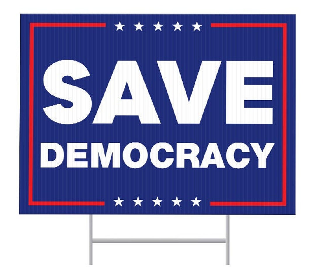 Save Democracy Yard Sign, Vote Democrat Sign, Save Democracy Vote Blue ...