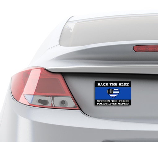 Support the Police Car Magnet Back the Blue Car Magnet - Etsy