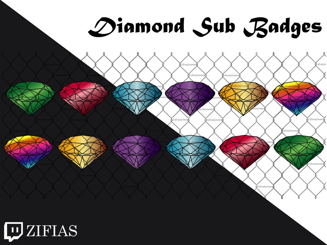 Twitch Sub Badges - Diamonds - Etsy