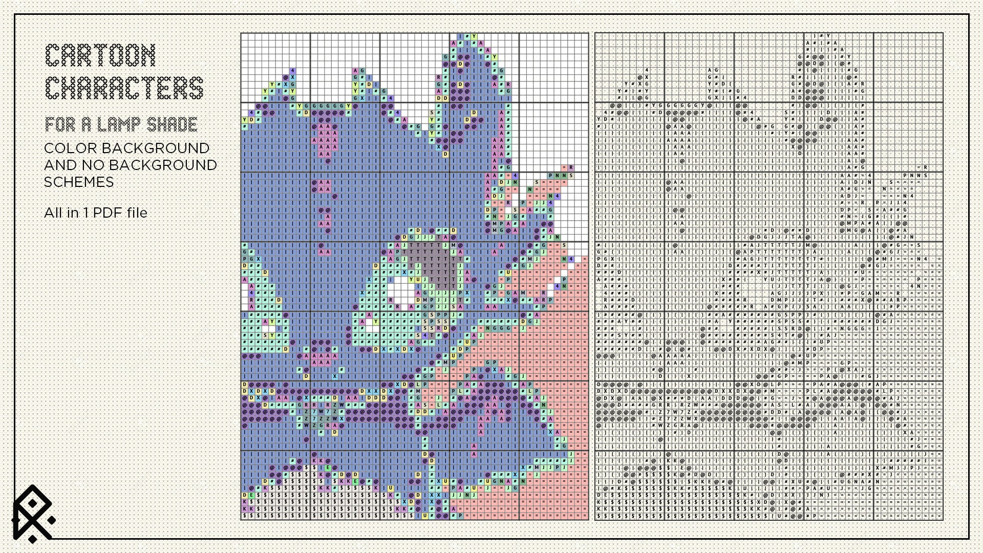 Cross Stitch Pattern cartoon Characters Lamp Shade - Etsy