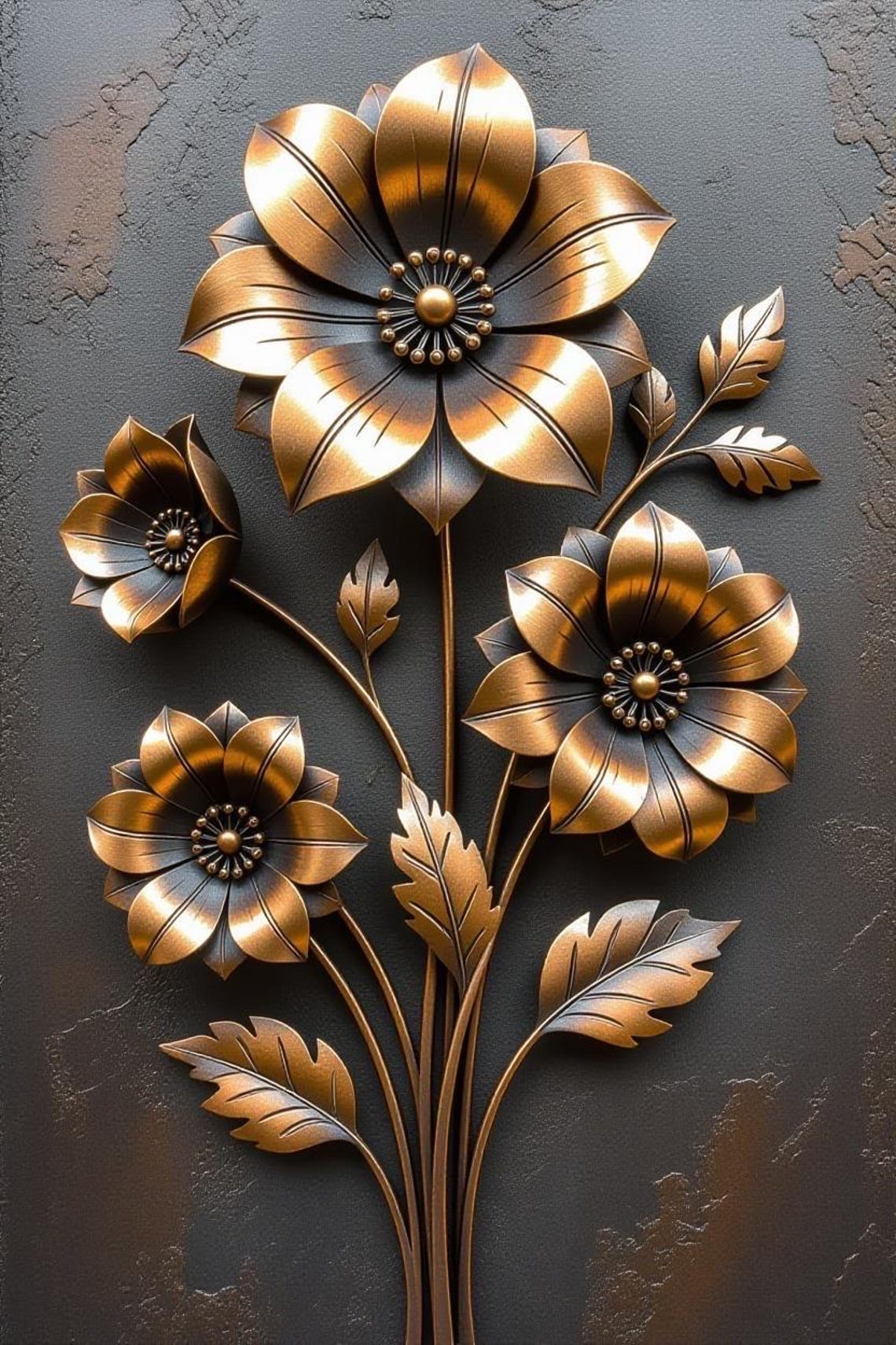Iron Flowers Art, Wall Art Decor, Wall Hanging - Etsy