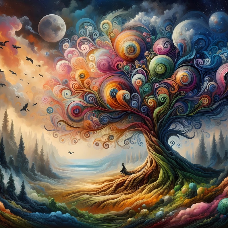 Fantasy Tree, Stunning Colors - Etsy