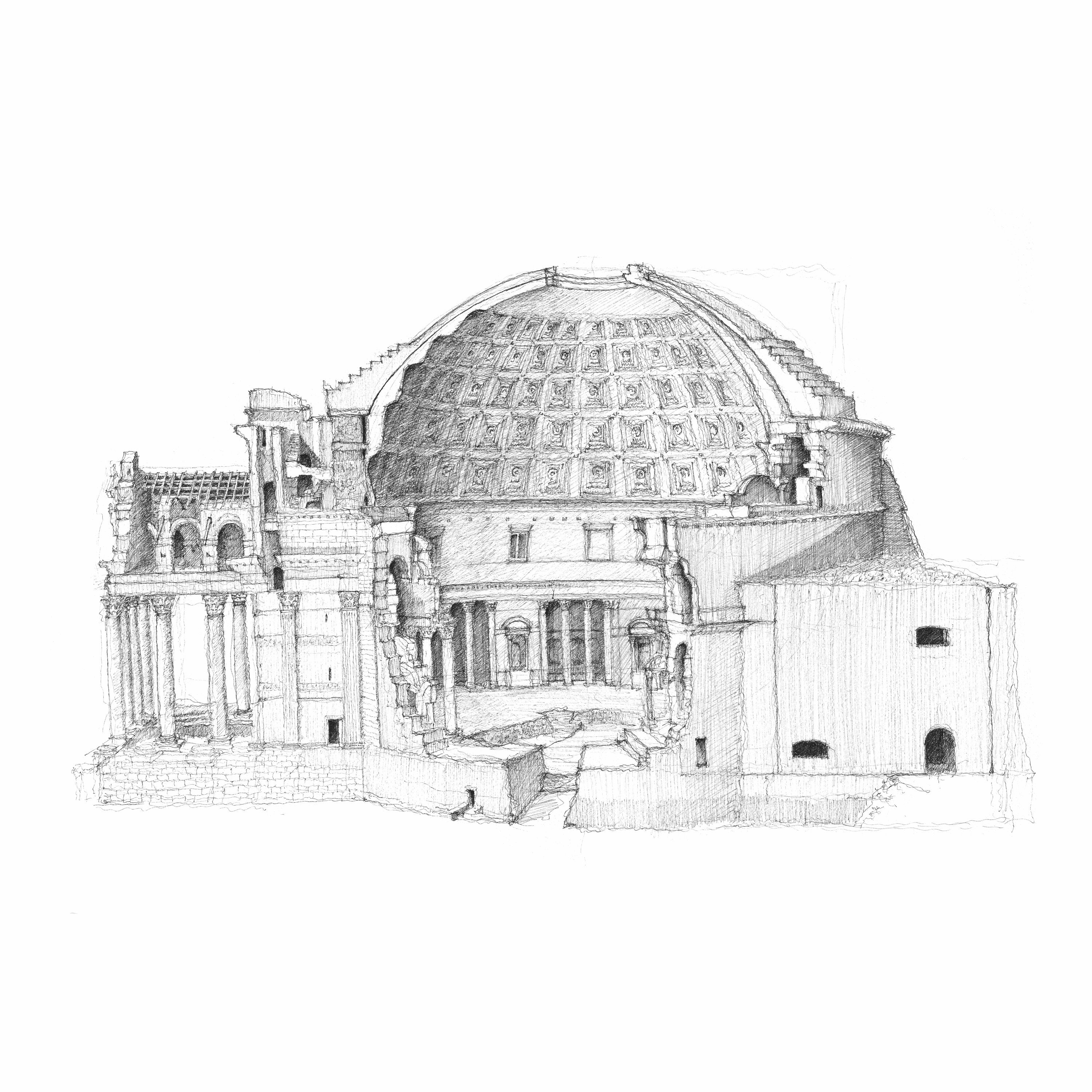 Pantheon Rome Drawing