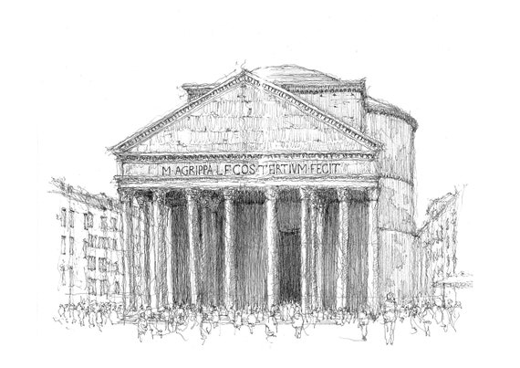 Roman Pantheon Drawing