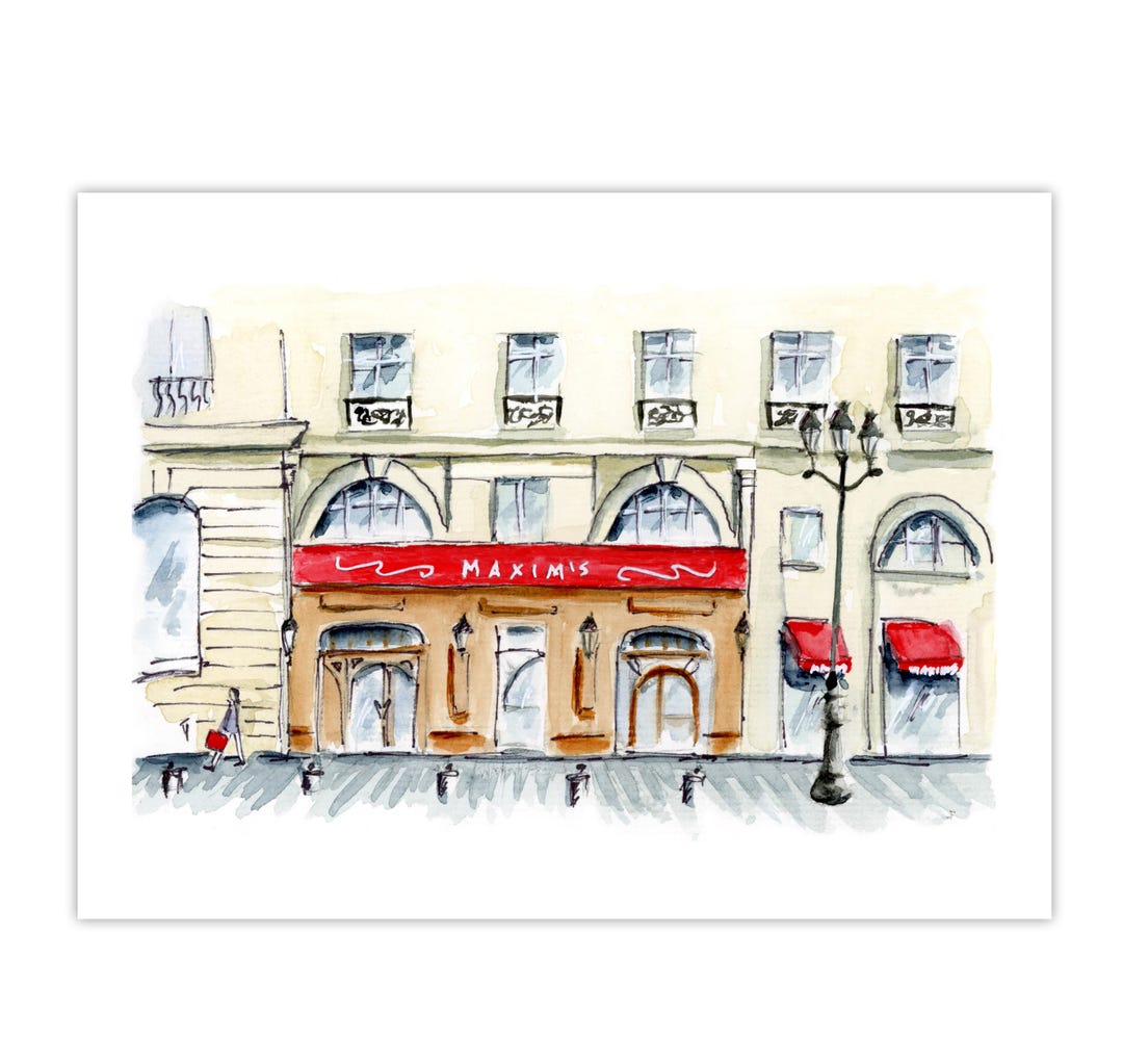 Print: Maxim's on Rue Royale, Paris Watercolor - Etsy