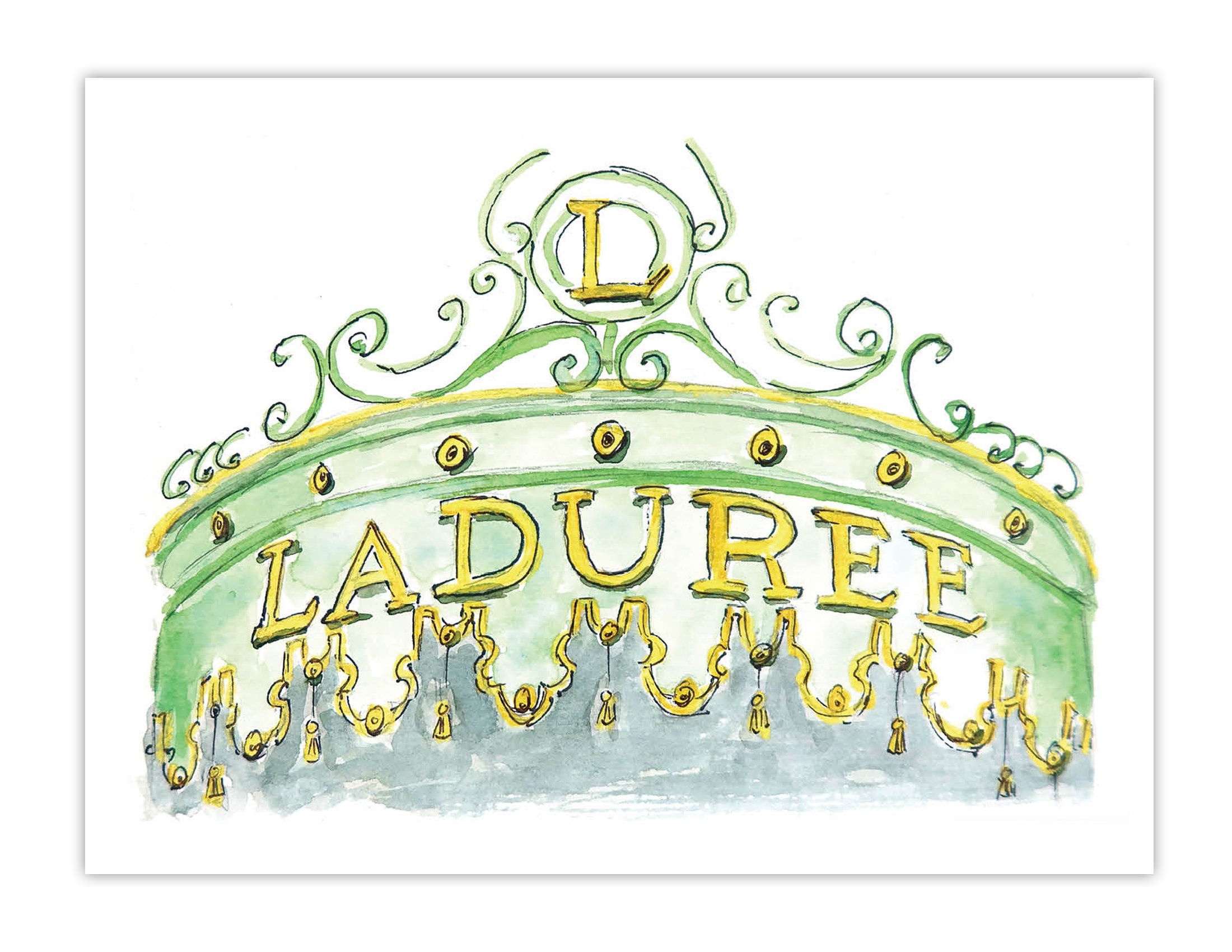 Print: Ladurée, Paris Watercolor - Etsy
