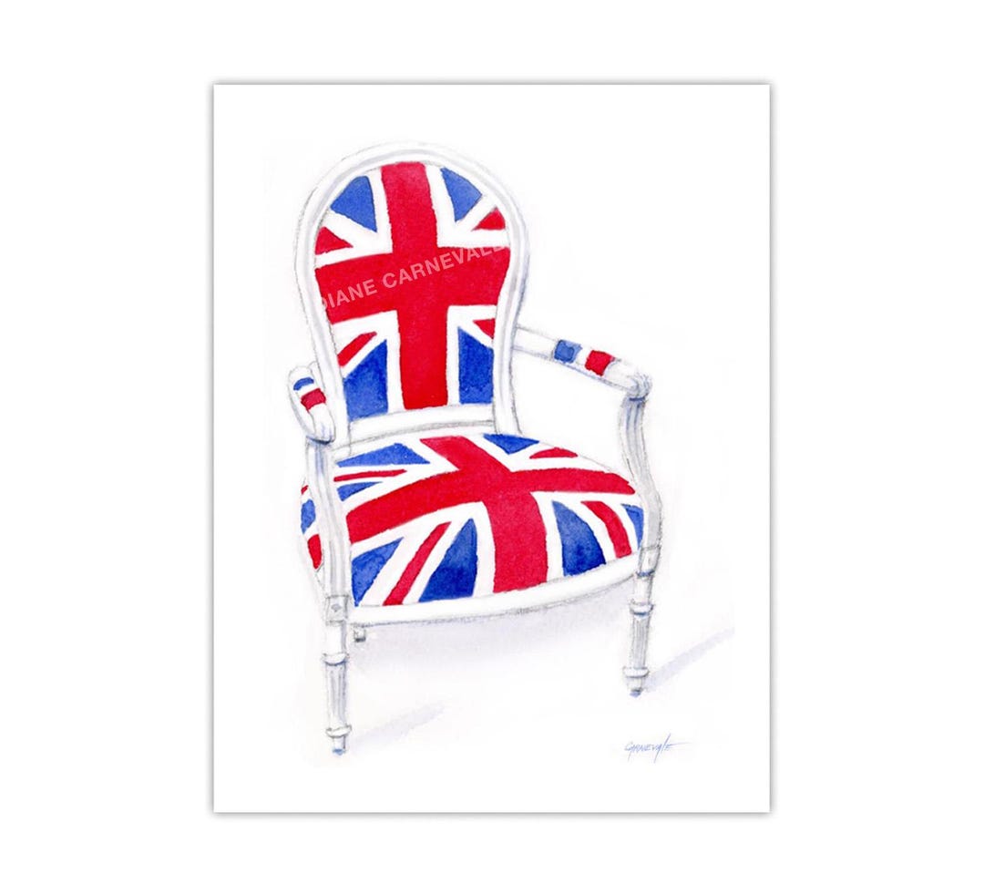Print: Union Jack Flag Chair - Etsy