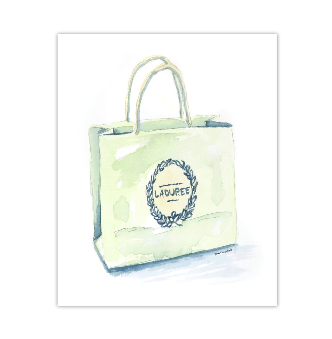 Print: Ladurée Shopping Bag, Paris Watercolor - Etsy