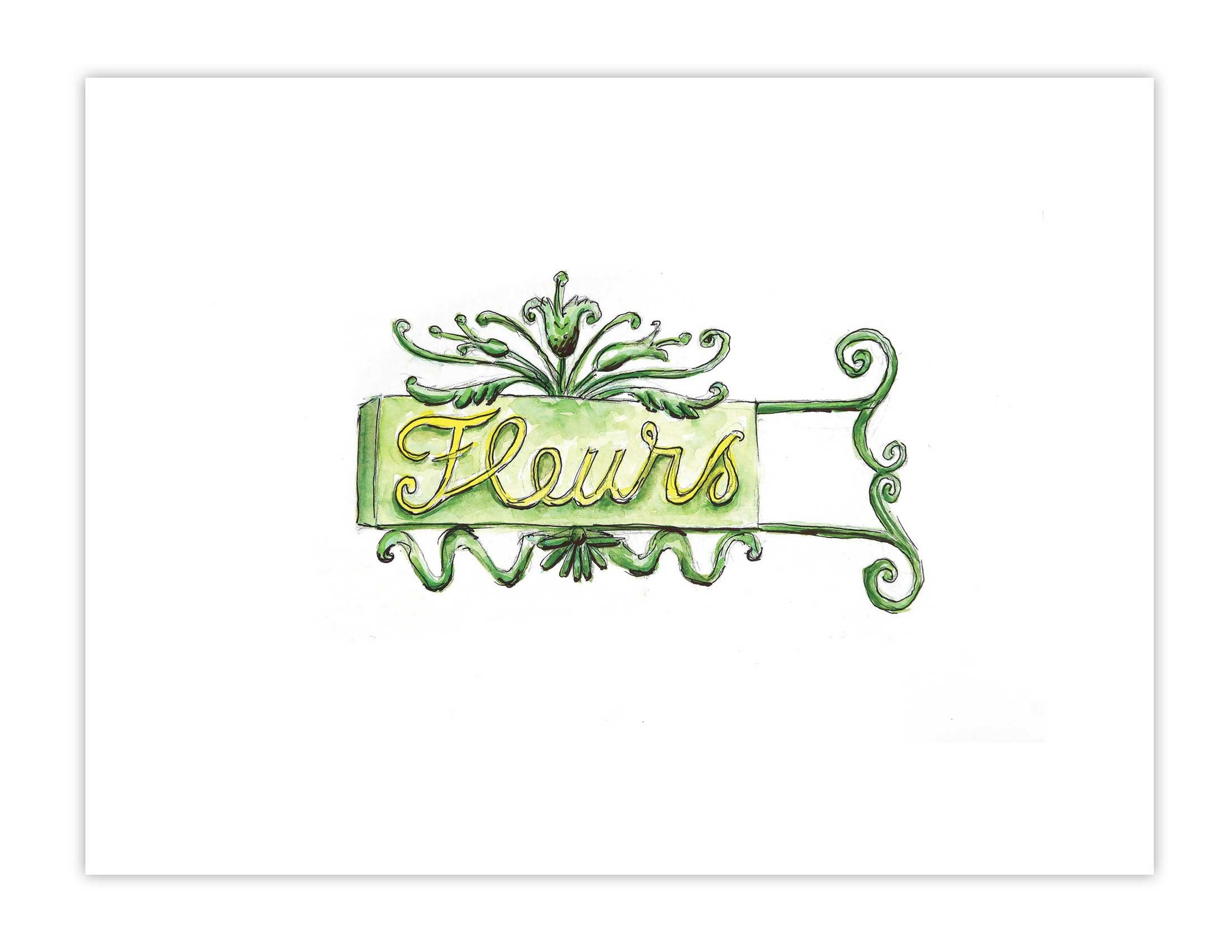 Print: Fleurs Sign Paris Watercolor | Etsy