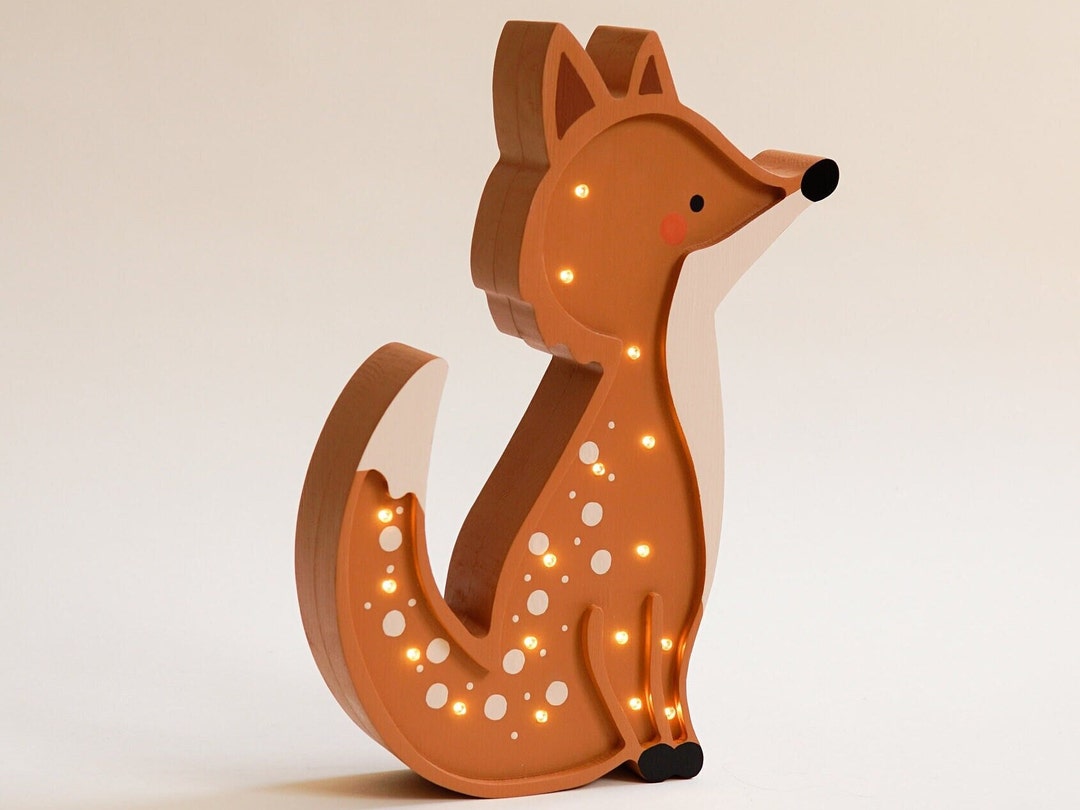 Woodland Fox Night Light, Kids Night Light, Led Night Light, Animal ...