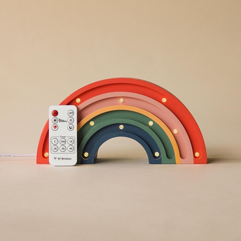 Personalized Wooden Rainbow Night Light - Handmade Nursery Decor - Etsy