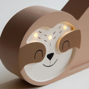 Wooden Sloth Kids Lamp, Birthday Baby Gift, Wooden Toy, Lampe Holz ...