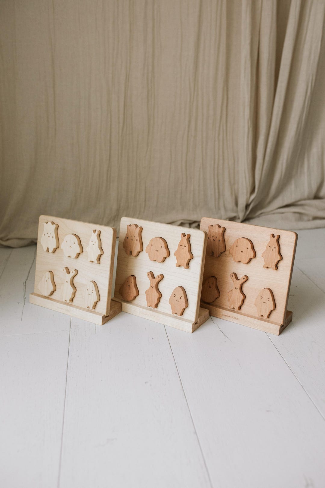 Montessori Wooden Shape Sorting Puzzle: Emotion-themed Learning Toy for ...